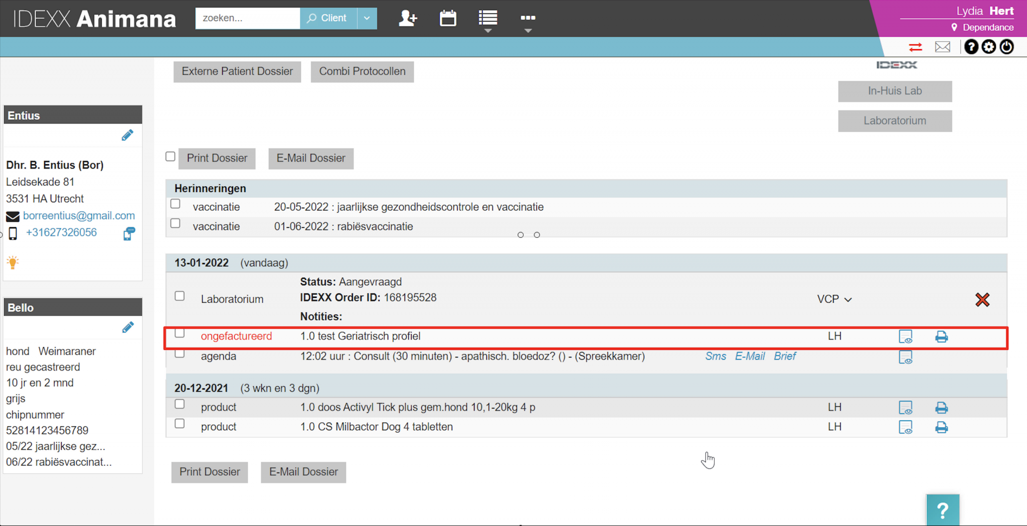 Integratie met IDEXX VetConnect Plus - IDEXX Software