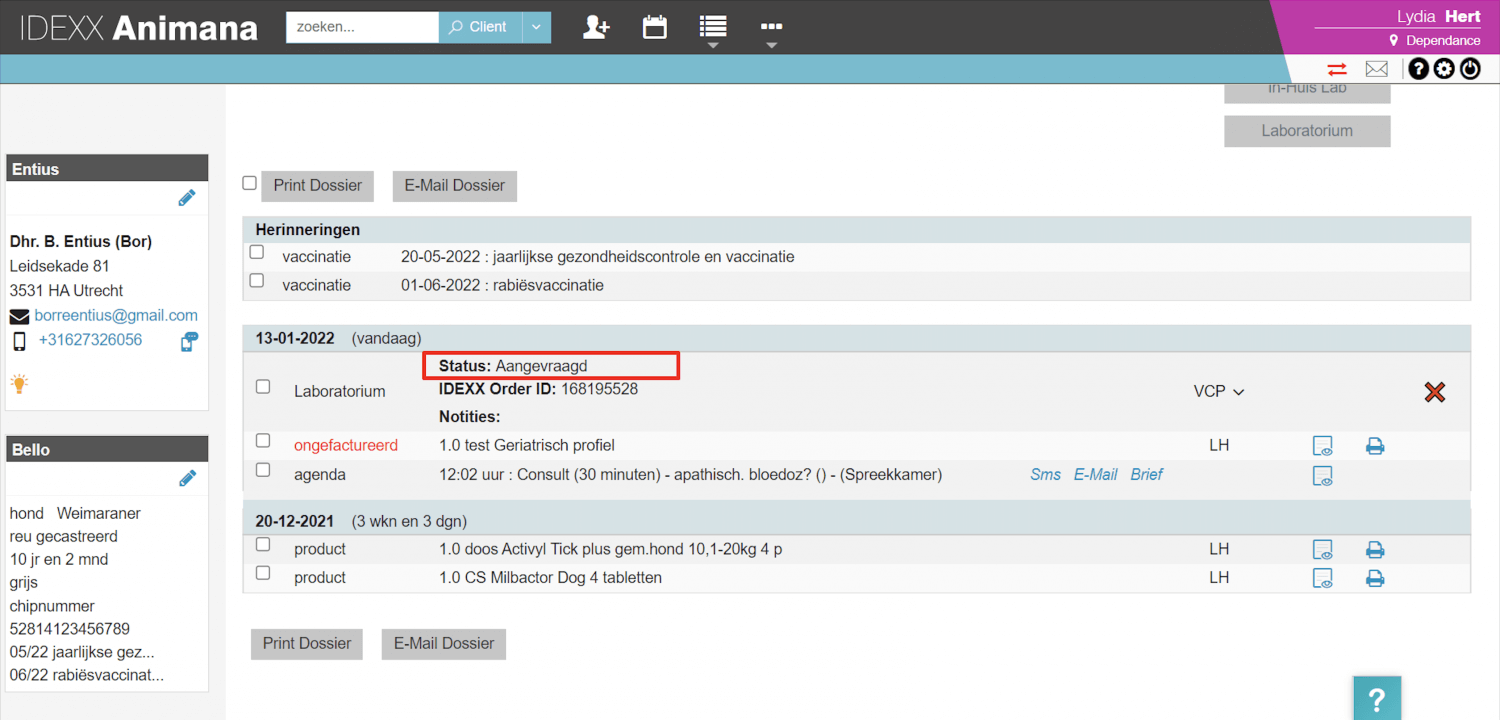 Integratie met IDEXX VetConnect Plus - IDEXX Software